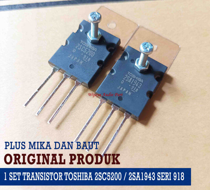 SET TRANSISTOR ORIGINAL JAPAN TOSHIBA 2SC5200 2SA1943 LOT 918 PLUS MIKA DAN BAUT | Lazada Indonesia