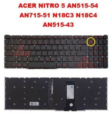 ACER NITRO 5 AN515-54 AN715-51 N18C3 N18C4 AN515-43 Laptop Keyboard ...