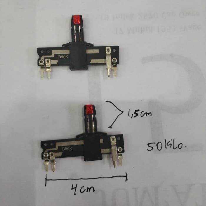 Potensio geser 50k 4cm kaki 2-3 dengan led /potensio equalizer led ...