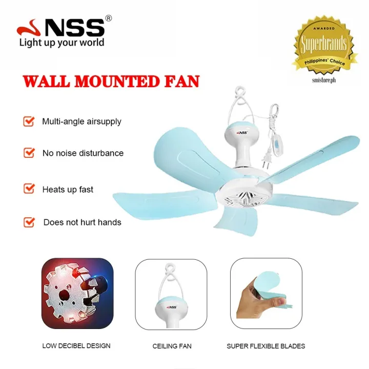 NSS 5 Blades Ceiling Fan Portable Electric Fan Household Hanging Fan ...
