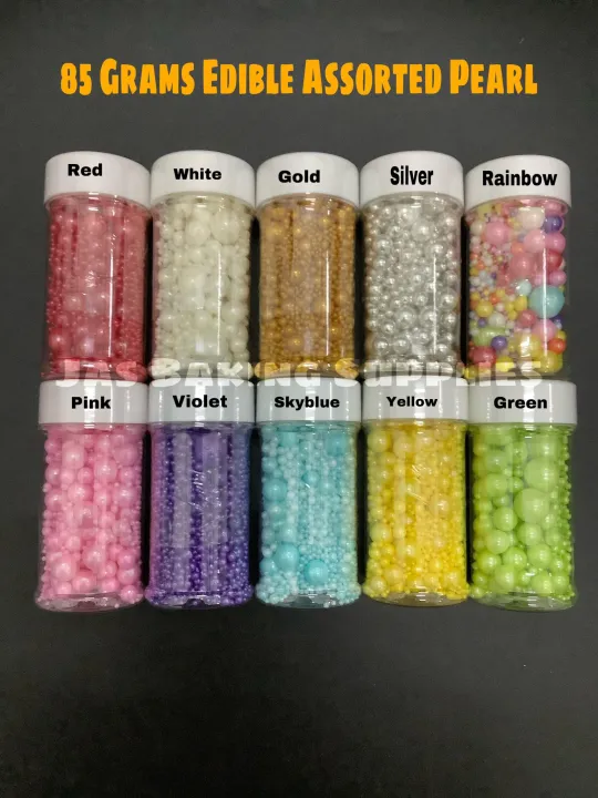 85 GRAMS ASSORTED PEARLS DRAGEES CANDY CAKE SPRINKLES EDIBLE ASSORTED ...