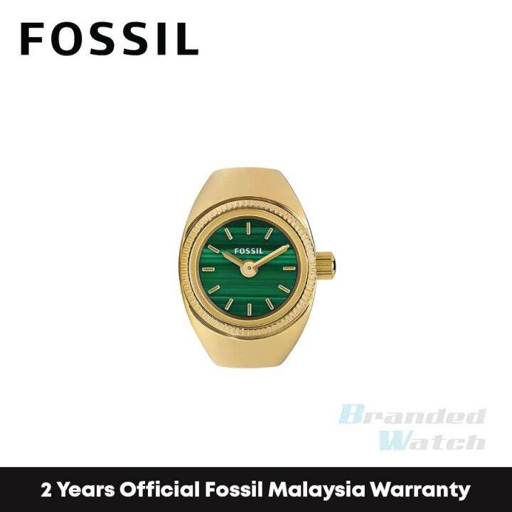 [Official Warranty] Fossil ES5308 Women's Watch Ring Two-Hand Gold-Tone ...