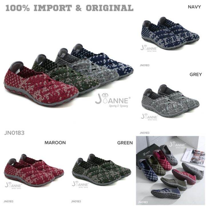 [ORIGINAL] JOANNE Rajut Knit Flats Shoes Sepatu Wanita #JN0183 | Lazada ...