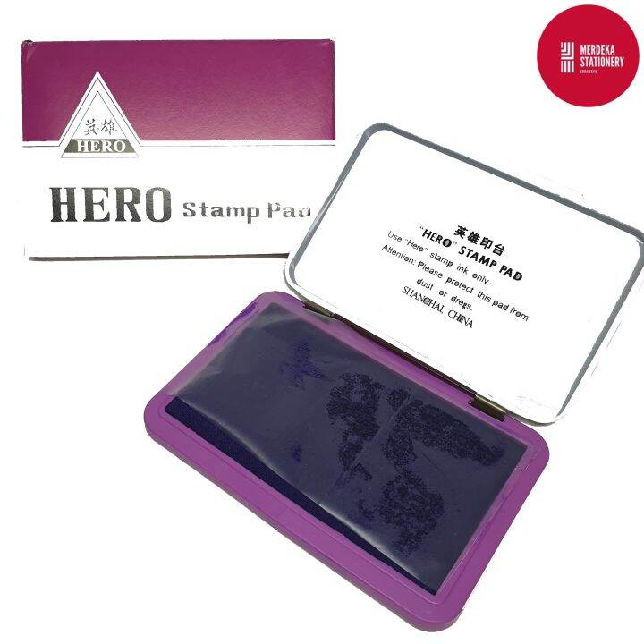 Bantalan/tempat Stempel/Stampel/Stamp Pad HERO kecil +Tinta Violet 6 ...