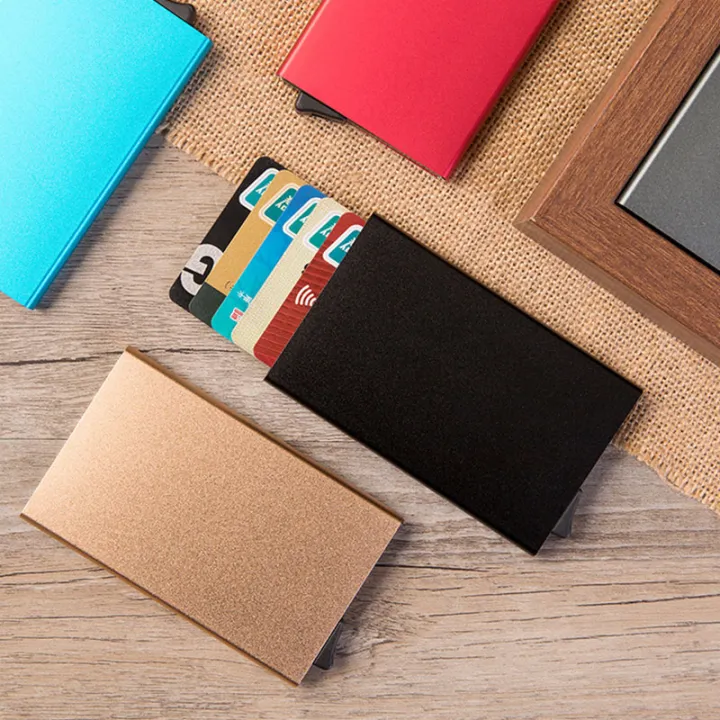 Wishcat Korean Id Card Holder Advanced Texture Metal Wallet Automatic ...