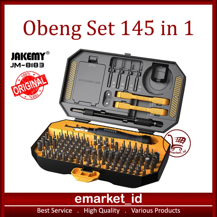 Obeng Set 145 in 1 JAKEMY JM-8183 ORIGINAL / Screwdriver HP Laptop ...