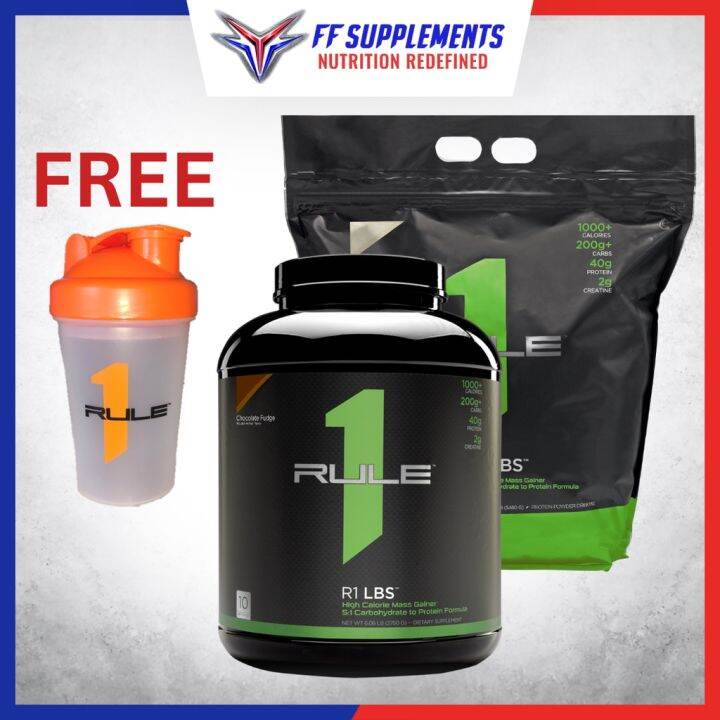 Rule 1 R1 M Gainer 6lbs, 12lbs FREE R1 Shaker Weight Gain Powder ...