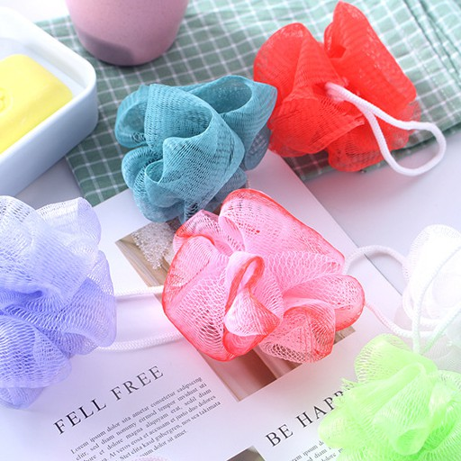 E-STORE Mini Loofah Shower Ball Sponge Bath Mesh Pouf Bathroom Scrubber ...