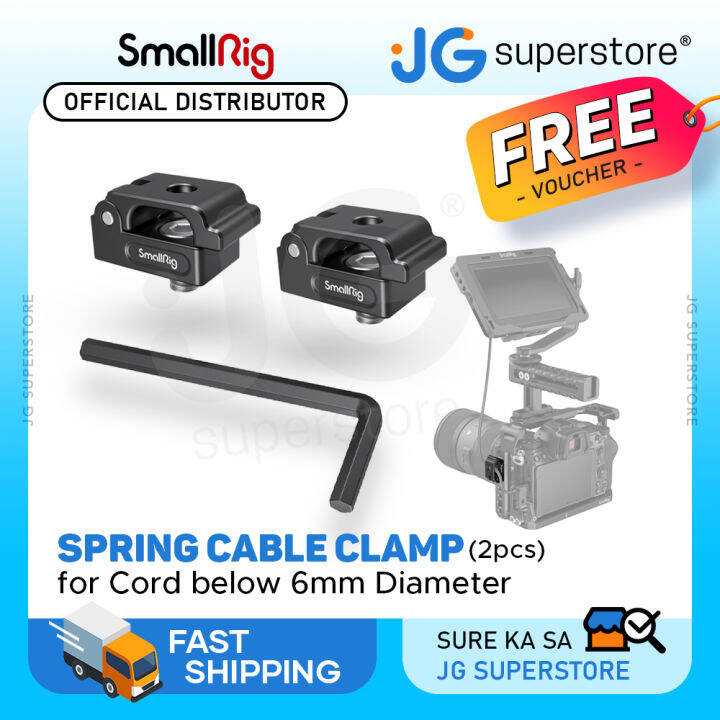 SmallRig 2pcs Universal Spring Cable Clamp with Hex Spanner, 1/4"-20 ...