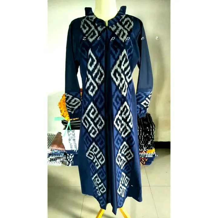 baju muslim model cardigan tenun etnik gamis wanita baju wanita ...