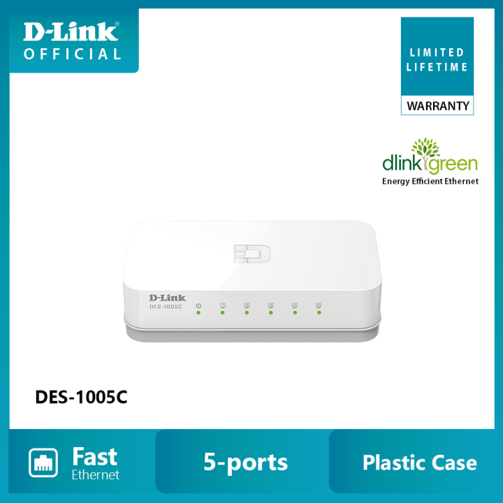 D-Link DES-1005C 5-Port 10/100 Mbps Unmanaged Desktop Switch | Lazada.co.th