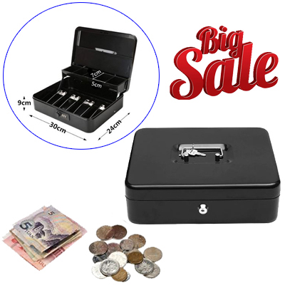 12 Inch Cash Box Cash Box 4 Grid Money Bill /5 Grid Coins Suitable for ...