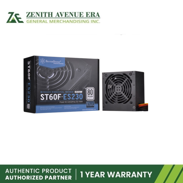 SilverStone SST-ST60F-ES230 Strider Essential 600W 80+ APFC Non-Modular ...