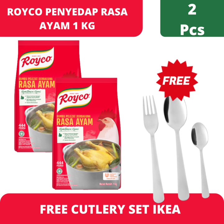 Royco Bumbu Penyedap Rasa Ayam Pouch 1kg TWINPACK Free Cutlery Set IKEA ...