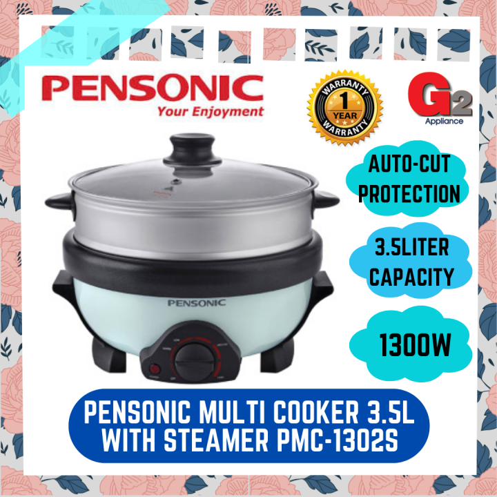 PENSONIC (READY STOCK) MULTI COOKER 3.5L WITH STEAMER PMC-1302S ...