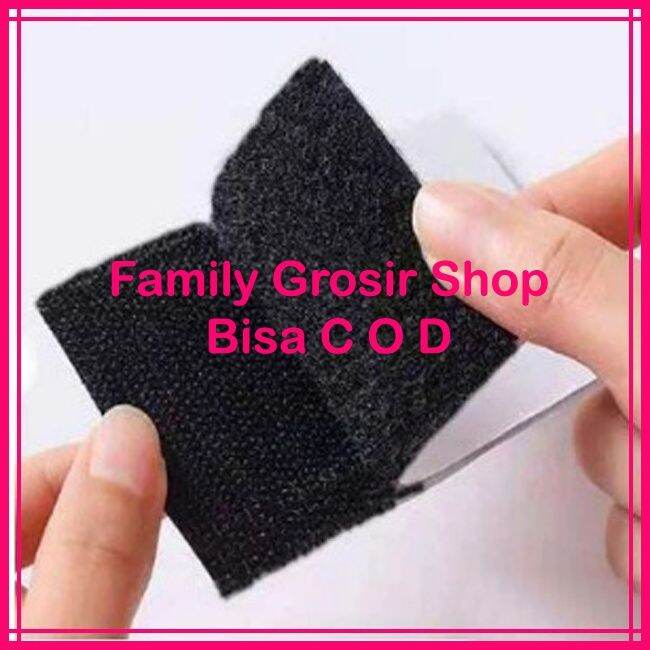 1 Pasang Sticker 2 Sisi Velcro Tape Persegi 2x2cm, 3x3cm, 5x5cm Velcro ...