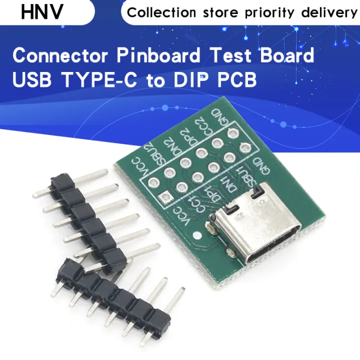 1PCS USB TYPE-C to DIP PCB Connector Pinboard Test Board Solder Female ...