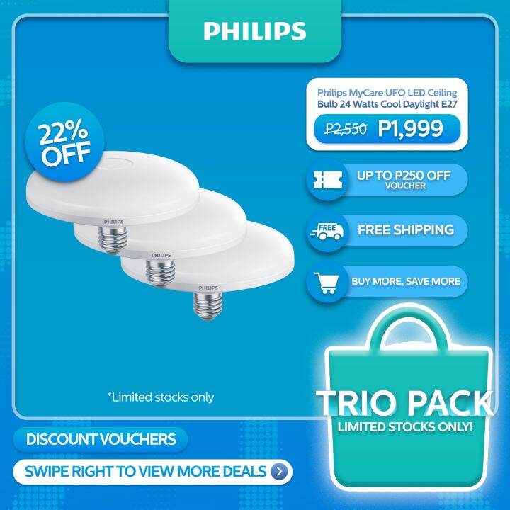 Philips MyCare UFO LED Ceiling Bulb 24 Watts Cool Daylight E27 Energy ...