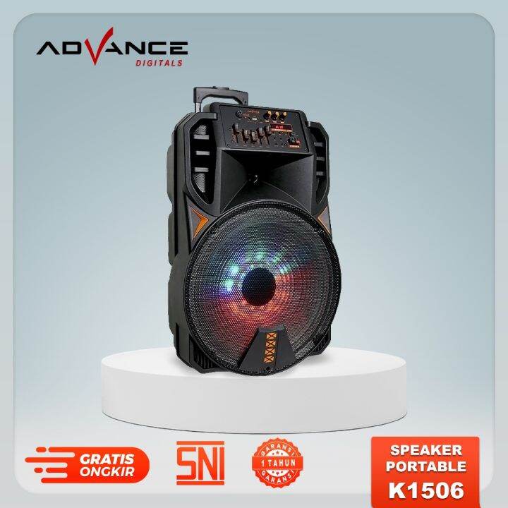 ADVANCE - Speaker Roda Bluetooth Portable Karaoke 15 Inch Free 2 Mic ...