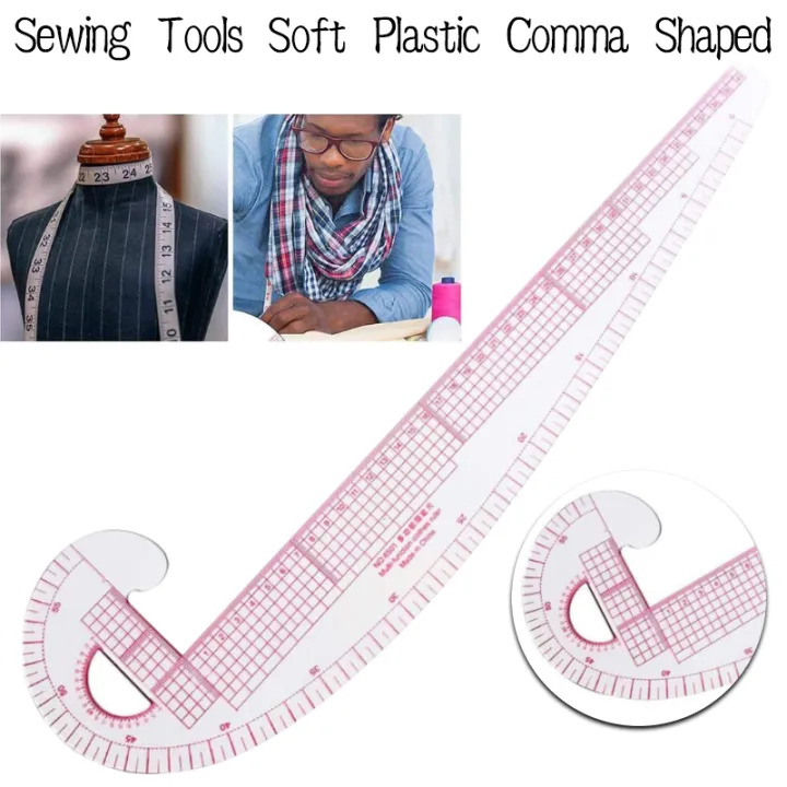Sewing Tools Soft Plastic Comma Shaped Curve Ruler Styling Design Ruler ...