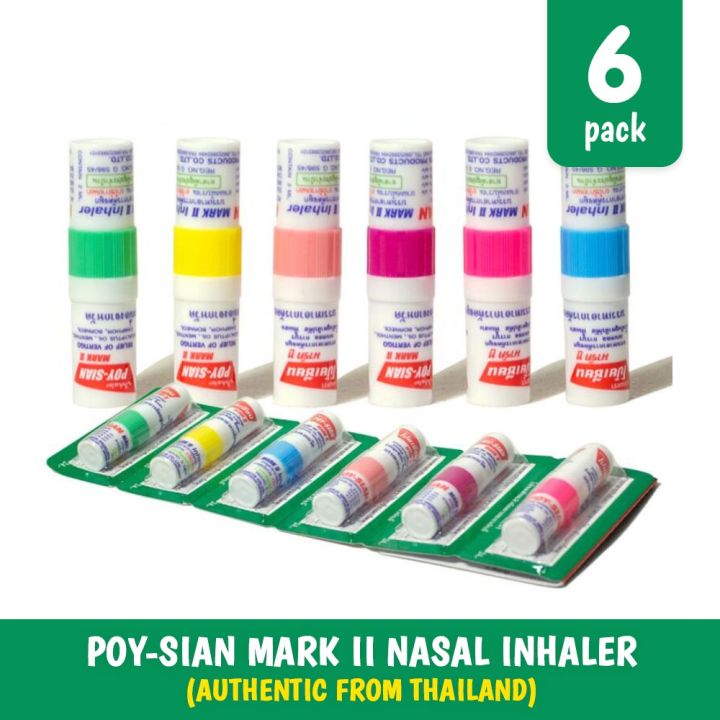 POY-SIAN Mark II Menthol Nasal Inhaler Poysian (Pack of 6) - For Motion ...