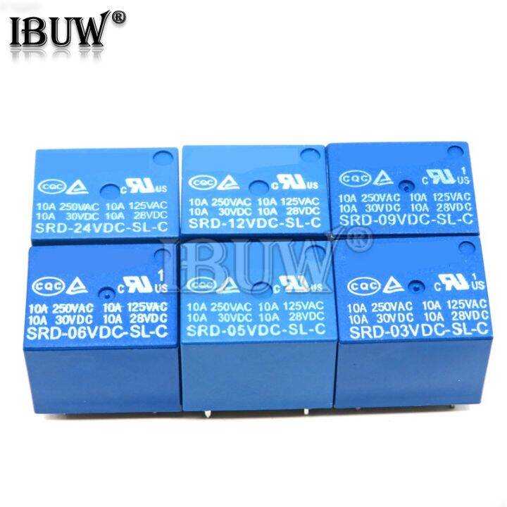 5PCS Relay SRD-03 05 09 06 24 12VDC-SL-C 5PINS 3V 5V 9V 6V 24V 12V High ...