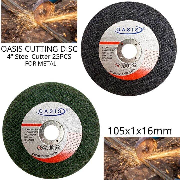OASIS CUTTING DISC 4" Steel Cutter 25PCS FOR METAL Green or Black COD ...