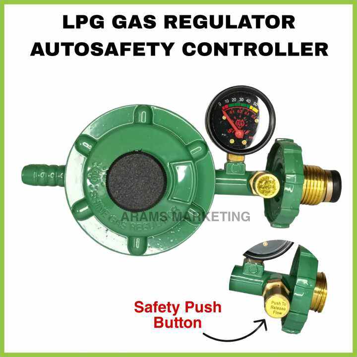 Anti-Leak LPG Gas Regulator With Guage Meter and Auto Shut off ...