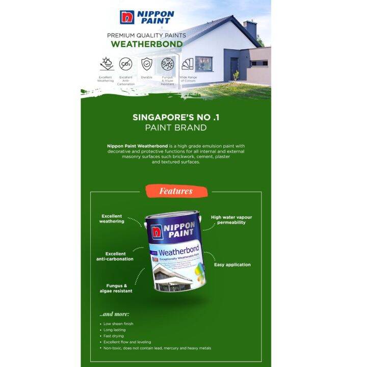 Nippon Paint WeatherBond 1 Litre Water based emulsion paint for ...