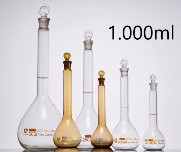 BOMEX Transparent Volumetric Flask/ Labu Volumetri / Labu Ukur 1000 ml ...