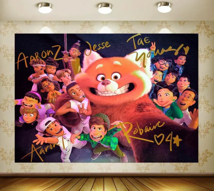 Turning Red Backdrop Kids Birthday Party Theme Photoshoot Background ...