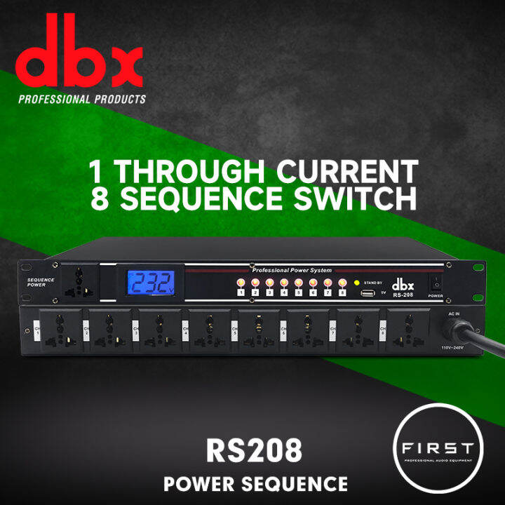 Authentic DBX RS-208 9 outlet Rack Mount Power Sequence Controller Conditioner Surge Protector ...