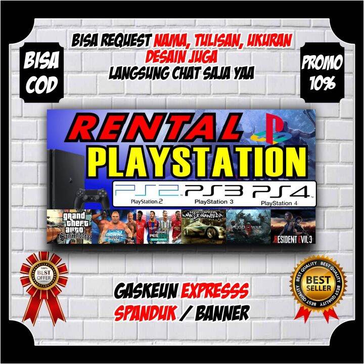 spanduk banner rental ps keren spanduk toko rental ps gameplay spanduk ...