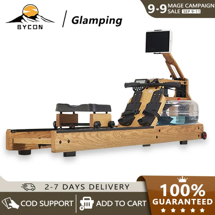 BYCON Wooden oars rowing machine, silent waterproof rowing machine ...
