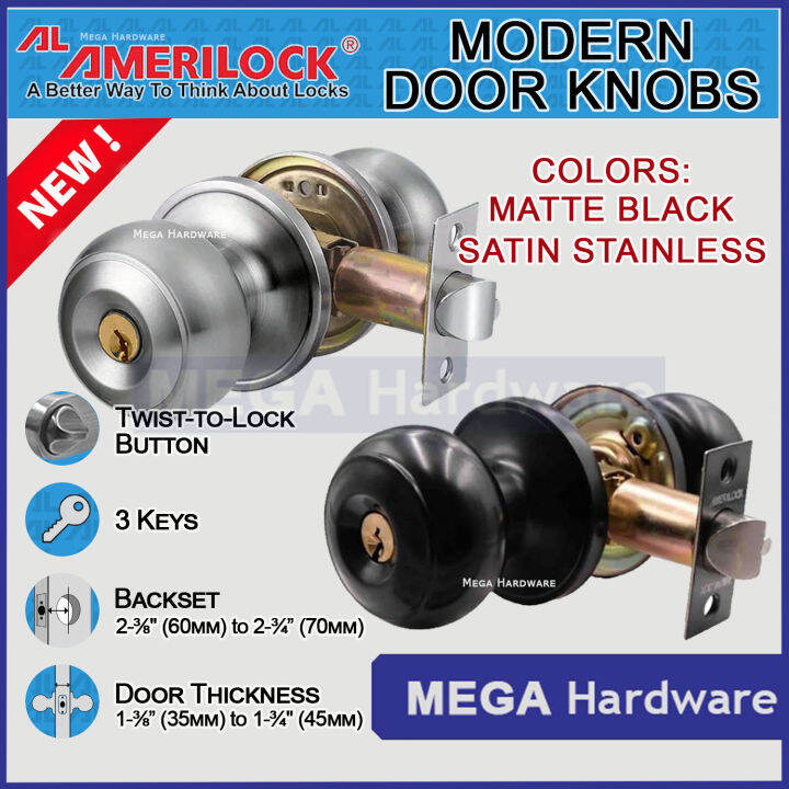 AMERILOCK Door Knob (Round or Lever Type) Lockset Modern Series (AL ...