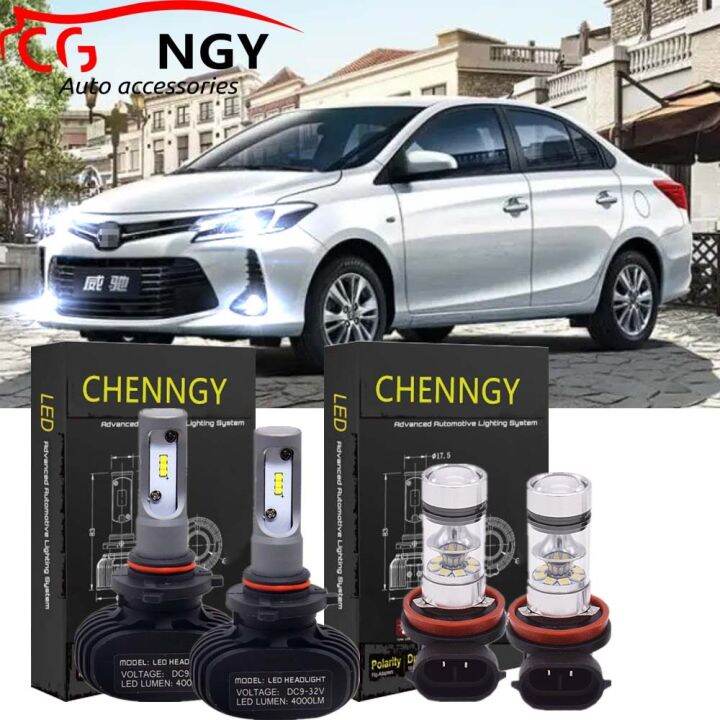 FOR Toyota Vios 2nd Gen 3rd Gen 2008-2019 LED Headlight High Low Beams ...