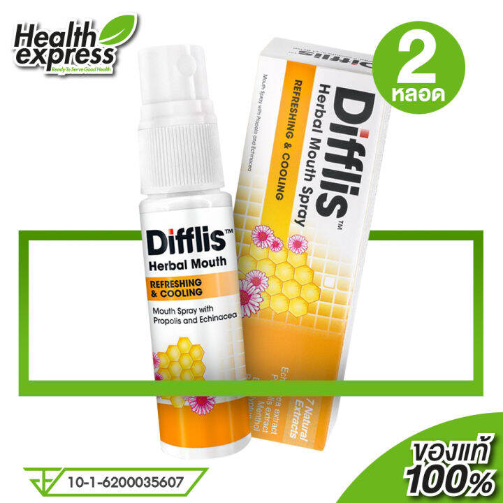 [2 หลอด] Difflis Herbal Mouth Spray Refreshing & Cooling ดิฟฟลิส เฮอร ...