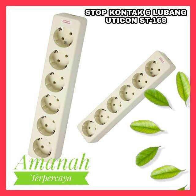 STOP KONTAK ARDE UTICON ST-168 / TERMINAL KUNINGAN 6 LUBANG - ST168 | Lazada Indonesia
