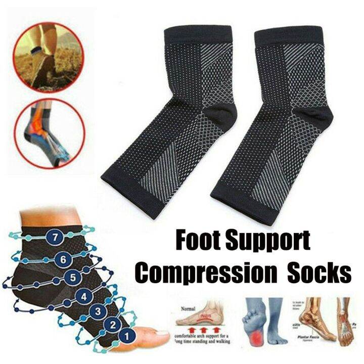 5210A 1 Pair แฟชั่น ป้องกันความเมื่อยล้า ยางยืด ป้องกันข้อเท้า รองรับอุ้งเท้า ถุงเท้าบีบอัด ...