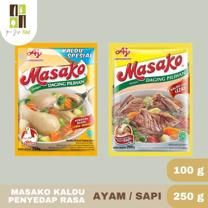 Masako Kaldu Penyedap Rasa Ayam / Rasa Sapi MSG [100g/250g] | Lazada ...