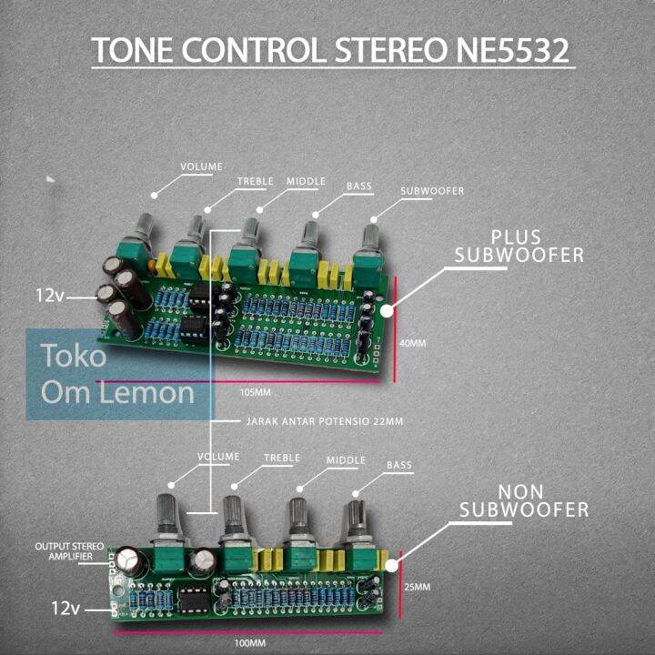 Modul 2.1 ne5532 Stereo Tone Control Plus Middle Dan Subwoofer / non subw | Lazada Indonesia