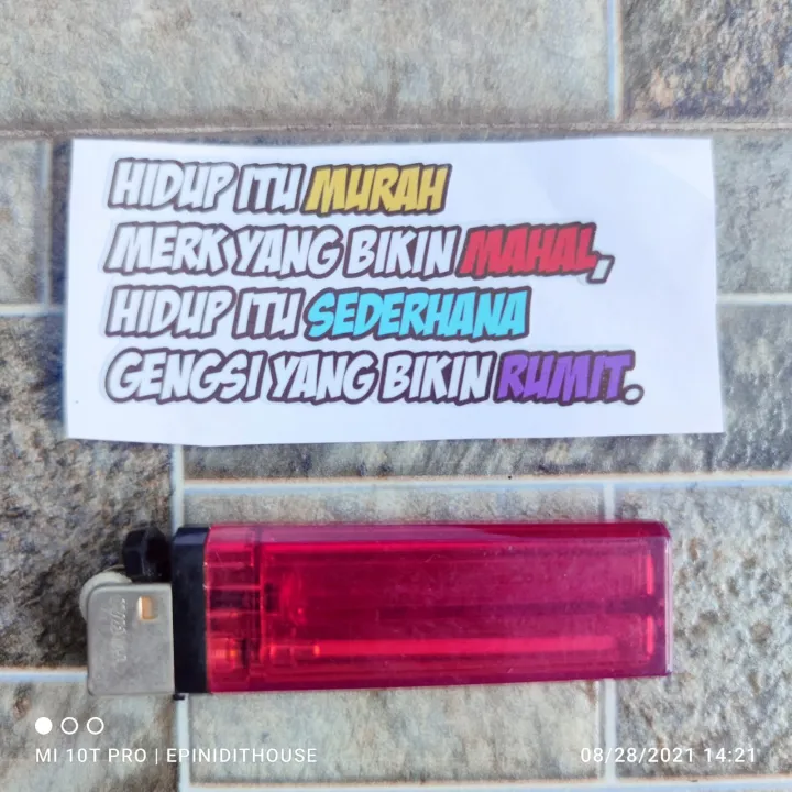 Stiker Vinyl Hidup itu Murah Merk Mahal Kata Lucu Nyleneh Humor Motor ...