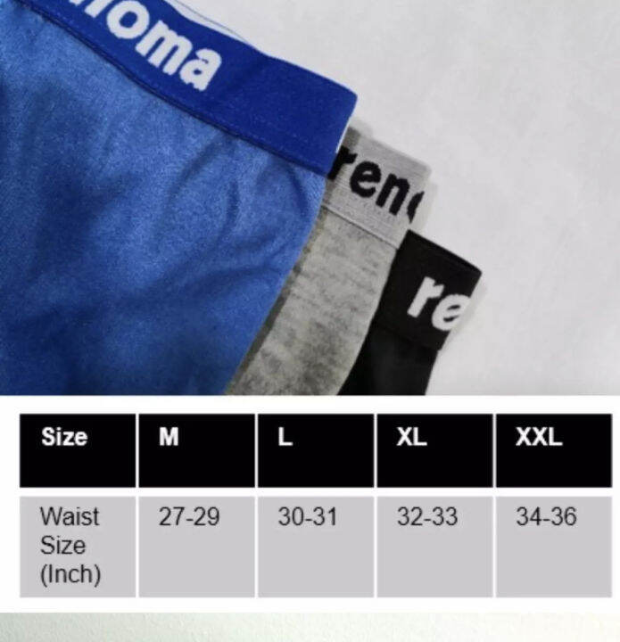 3 Pieces Cotton Stretch Renoma Men's Trunks Briefs Underwear | Lazada