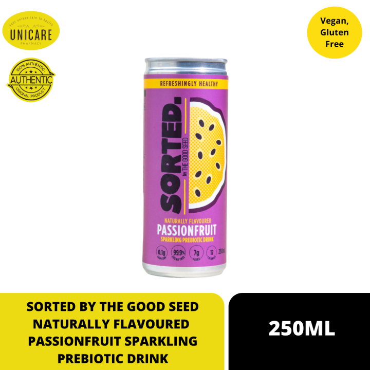 SORTED BY THE GOOD SEED NATURALLY FLAVOURED PASSIONFRUIT SPARKLING ...