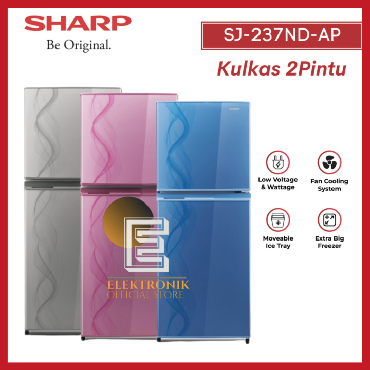 SHARP KULKAS 2 PINTU SJ 237 ND AP/AB/AS NO FROST | Lazada Indonesia