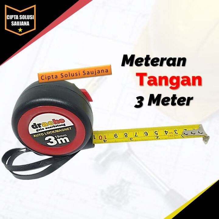 DRACHE 3M METERAN TANGAN 3M BANGUNAN METERAN TUKANG ALAT UKUR PLAT AUTO ...