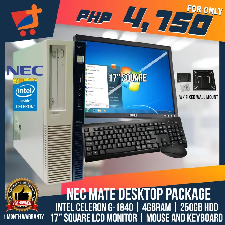 NEC MATE DESKTOP PACKAGE | Intel Celeron G-1840, 4GB RAM, 250GB HDD ...