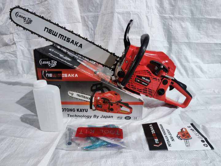 Chain Saw Gergaji Mesin 5800 NEW MISAKA 22'' Bar Baja Laser | Lazada ...
