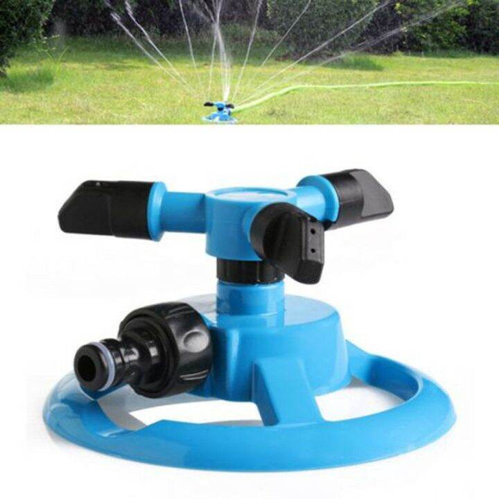 Rotary Screw Garden Sprinkler Automatic Water 360 Degree 3 Arm Rotating ...
