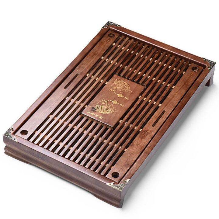 Solid Wood Tea Tray Drainage Water Storage Kung Fu Tea Set Drawer Tea ...